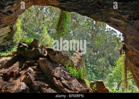 Kenya. The entrance to Kitum Cave on the slopes of Mount Elgon Stock ...