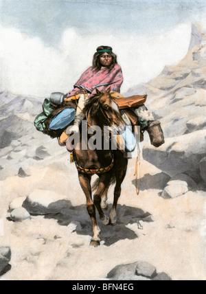 South America. Argentina. Natives of Patagonia, c.1880. Colored ...