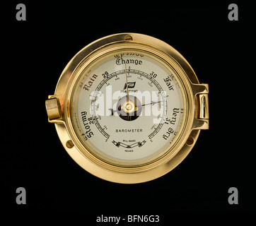An aneroid barometer for measuring atmospheric pressure. Invented in ...