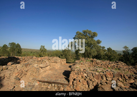 Israel, ruins at et-Tell identified with ancient Bethsaida. House of ...
