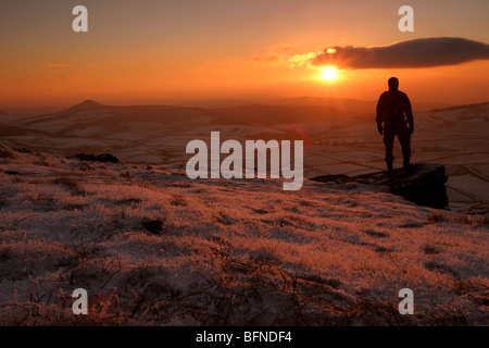 The summit of Shining Tor in the Cheshire Peak District, looking north ...