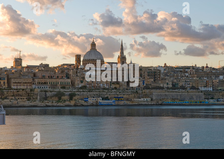 Sunrise over the Valletta city, Malta Stock Photo - Alamy