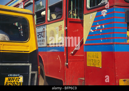 Bus street scene, Pune, Maharashtra, India, Asia Stock Photo - Alamy