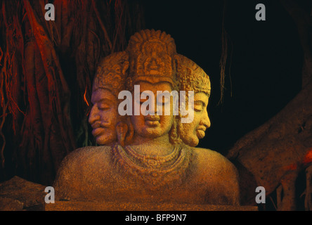 Statue of Trimurti, Elephanta, Gharapuri, Mumbai, India, Asia Stock ...