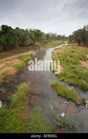 Green Landscape with small river Stock Photo - Alamy
