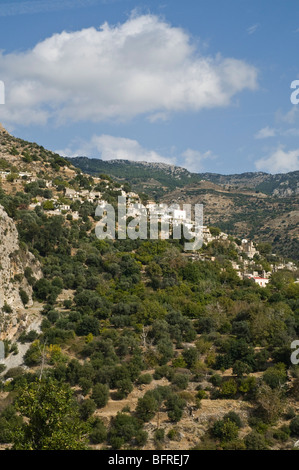 Greek village on the hillside, Crete island Stock Photo - Alamy