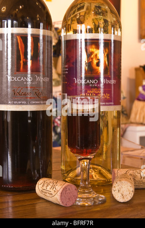 Bottles of wine at Volcano Winery, Volcano, Big Island Hawaii Stock ...