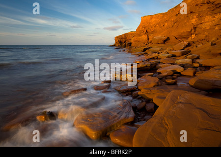 Waves at Cavendish Cliffs, Prince Edward Island Stock Photo - Alamy
