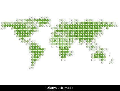 3D world map with dots, vector background Stock Photo - Alamy