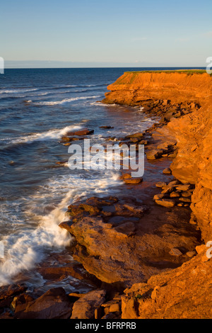 Red sandstone cliffs, Cavendish, Prince Edward Island National Park ...