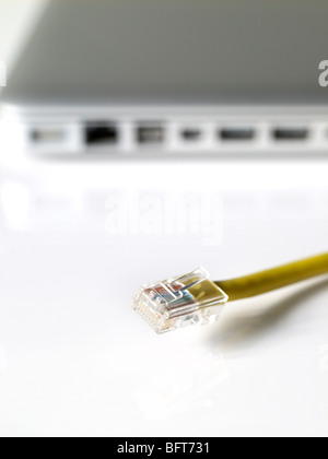 extreme closeup of an Ethernet plug and cable Stock Photo - Alamy