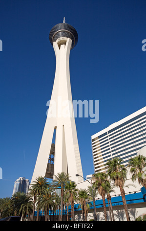 The Stratosphere Tower and the City of Las Vegas from an aerial ...