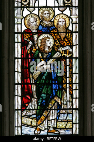 St. Peter stained glass, St. James Church, Snitterfield, Warwickshire ...