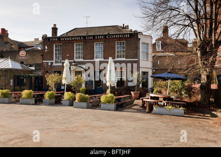 Windmill park with a blue sky on a sunny day in the Netherlands ...