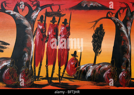 Traditional Masai Painting Taken In Arusha, Tanzania Stock Photo - Alamy