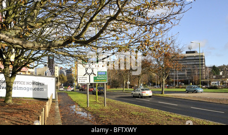 Magic roundabout traffic sign at Hemel Hempstead, UK Stock Photo - Alamy