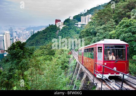 Peak Tram funicular railway, Victoria Peak, Hong Kong Island, Hong Kong ...