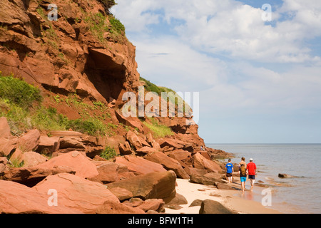 Cliffs and beach at Basin Head Provincial Park Stock Photo - Alamy