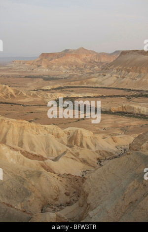Israel, Northern Negev Mountain. A view of Zin valley from Sde Boker ...