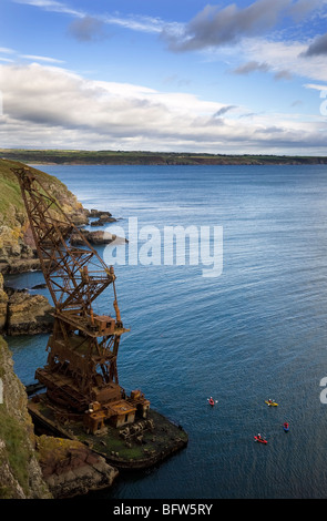 Ship wrecked on rocks; wreck of the freighter "Demetrious" at Prawle ...