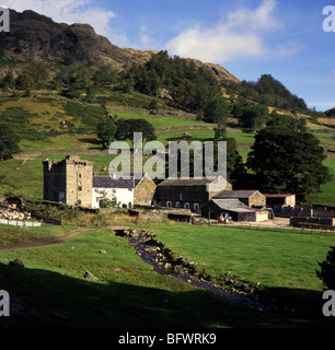 Pele tower, Kentmere Hall Farm. Kentmere, Lake District National Park ...