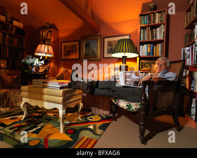 British interior designer "Nicky Haslam" pictured in his Hampshire home ...