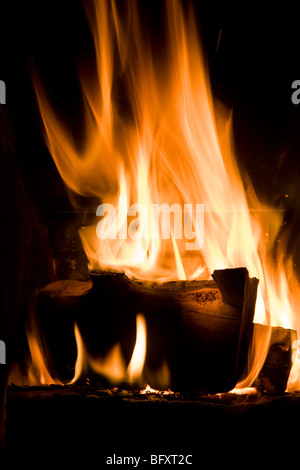 A roaring log fire Stock Photo - Alamy