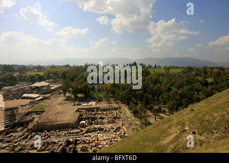 Israel, Beth Shean Valley, a view from Tel Shalem in Kibbutz Tirat Zvi ...