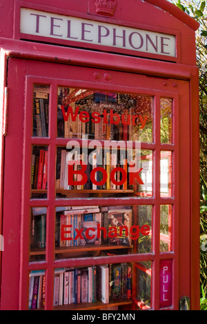 Book Enchange repurposed telephone box Westbury-sub-Mendip Somerset ...