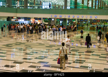 Immigration Counter, Singapore Changi International Airport Stock Photo ...