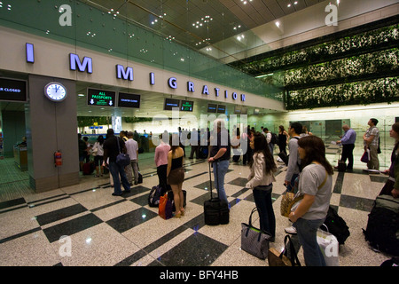 Immigration Counter, Singapore Changi International Airport Stock Photo ...