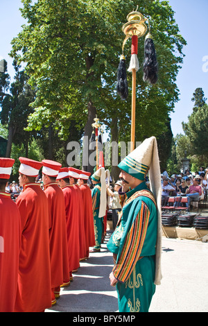Ottoman military band "mehter" performing for tourists at Topakapi ...