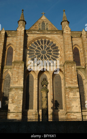 Durham cathedral Great Rose window illuminated by the sun Stock Photo ...
