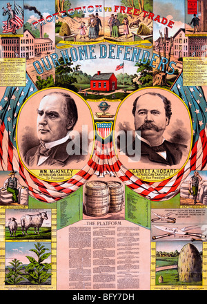 1896 USA Presidential campaign poster - William McKinley and William ...