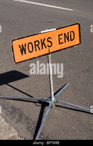 Road Works End Traffic Signs in Hong Kong Stock Photo - Alamy