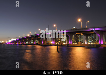 Bridge over the Biscayne Bay in Miami, Florida USA Stock Photo - Alamy
