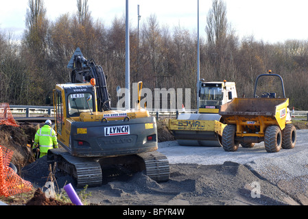 Longbridge traffic island remodelling, Warwickshire, England, UK Stock ...