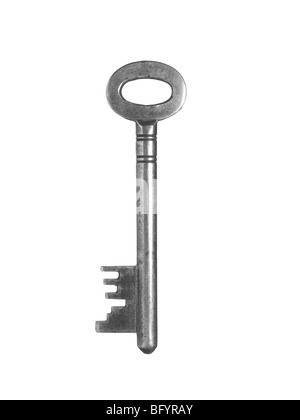 silver key isolated on a white background Stock Photo - Alamy