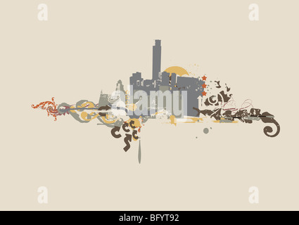 illustration of style urban background Stock Photo - Alamy