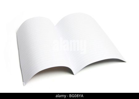 Blank lined exercise book isolated on white background Stock Photo - Alamy