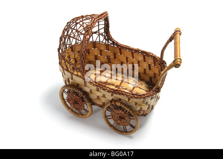 Miniature Wickerwork Pram Stock Photo - Alamy