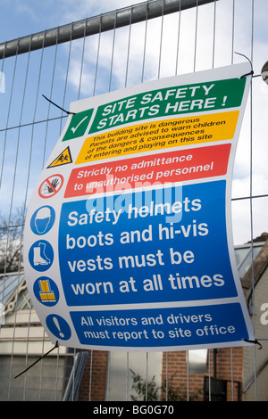 Construction site safety requirements notice Stock Photo - Alamy