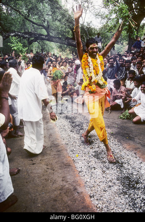 Fire walking Ritual in India Temple on Agni Kavadi festival at ...