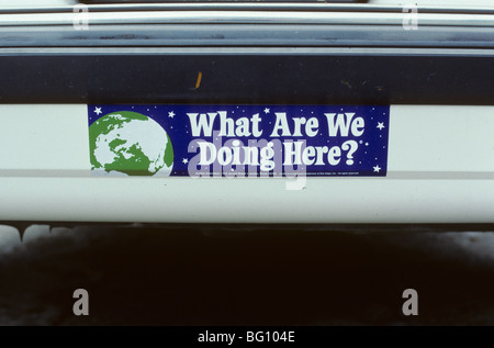 Bumper sticker, philosophy, meaning of life Stock Photo - Alamy