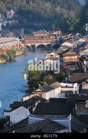 Riverside, old town of Fenghuang, Hunan Province, China, Asia Stock ...
