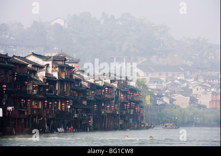 Riverside, old town of Fenghuang, Hunan Province, China, Asia Stock ...