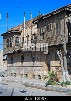 Aleppo, Syria. A traditional old house with rooms looking onto an ...