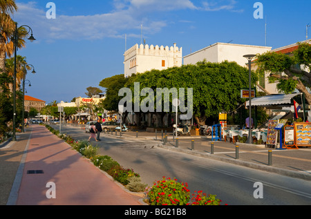 greece dodecanese kos the main street of tingaki Stock Photo - Alamy