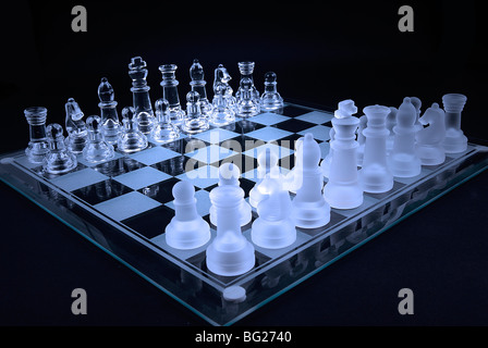 Glass Chess Set Stock Photo - Alamy