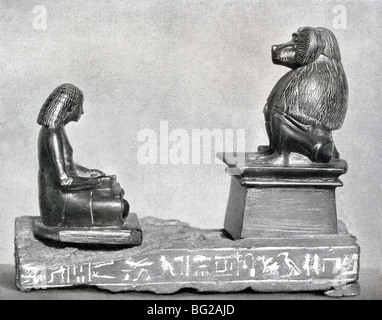 Thoth, the Ancient Egyptian God of writing, wisdom and magic poses with ...